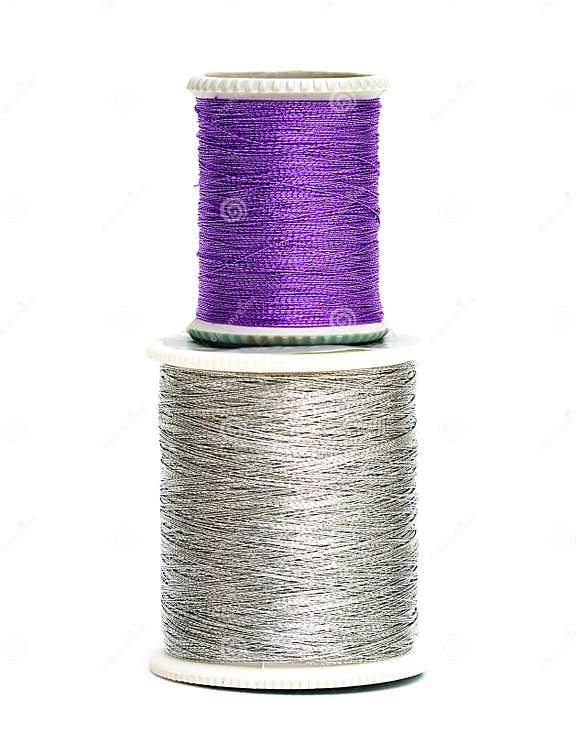 Violet and silver spools stock photo. Image of clew, mohair - 7647974