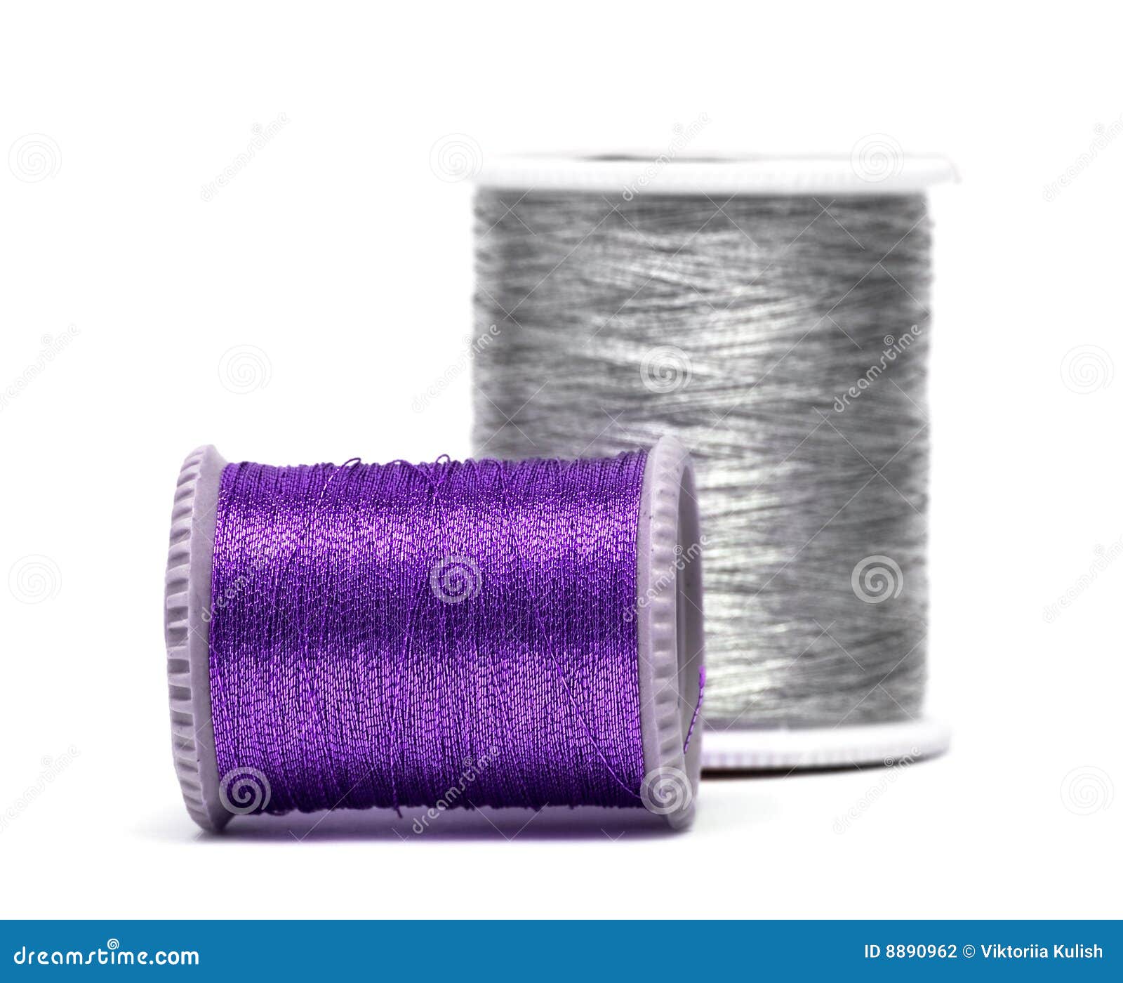 Violet and silver spools stock photo. Image of filament - 8890962