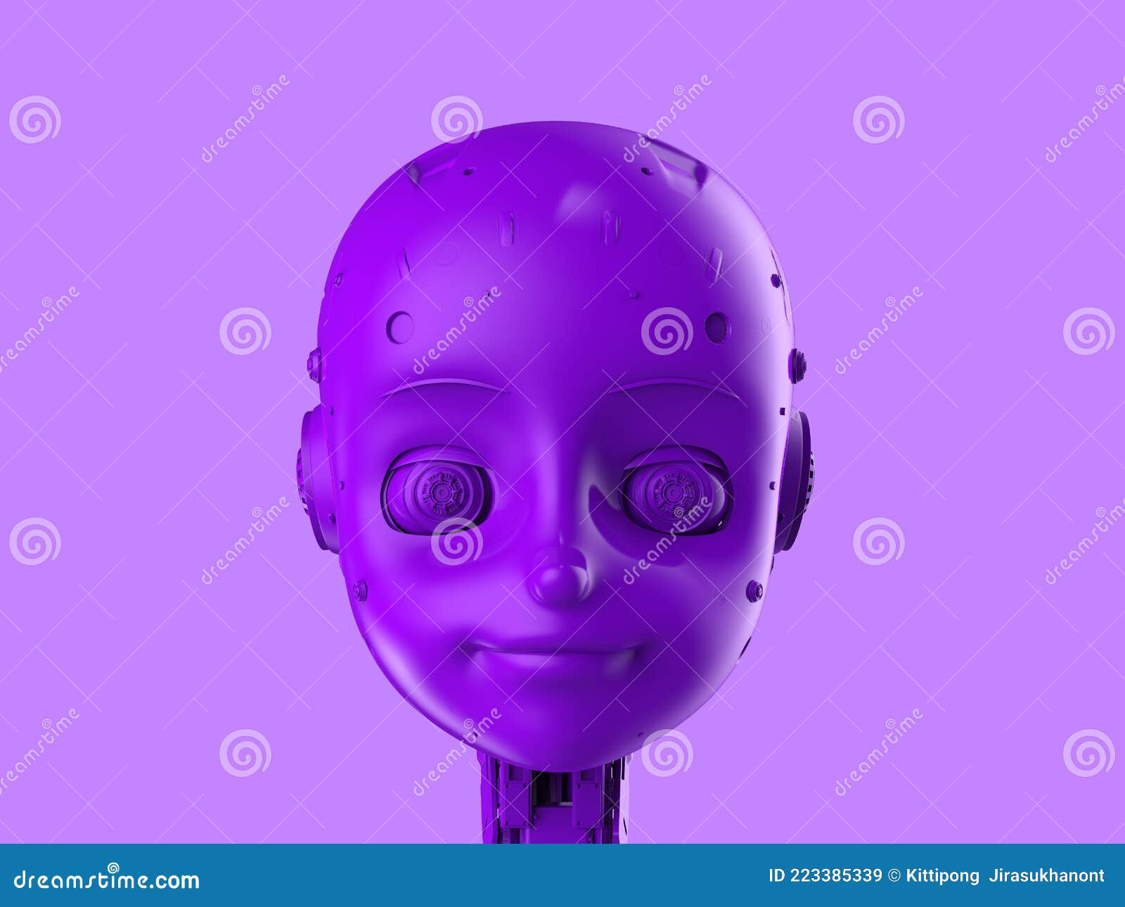 Violet Single Color Ai Robot Stock Illustration - Illustration of child ...