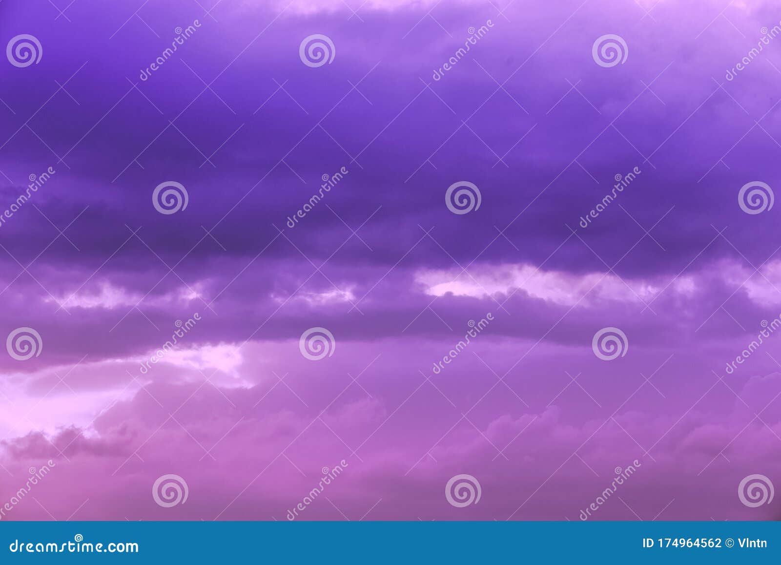 Violet sky with clouds stock photo. Image of light, dramatic - 174964562