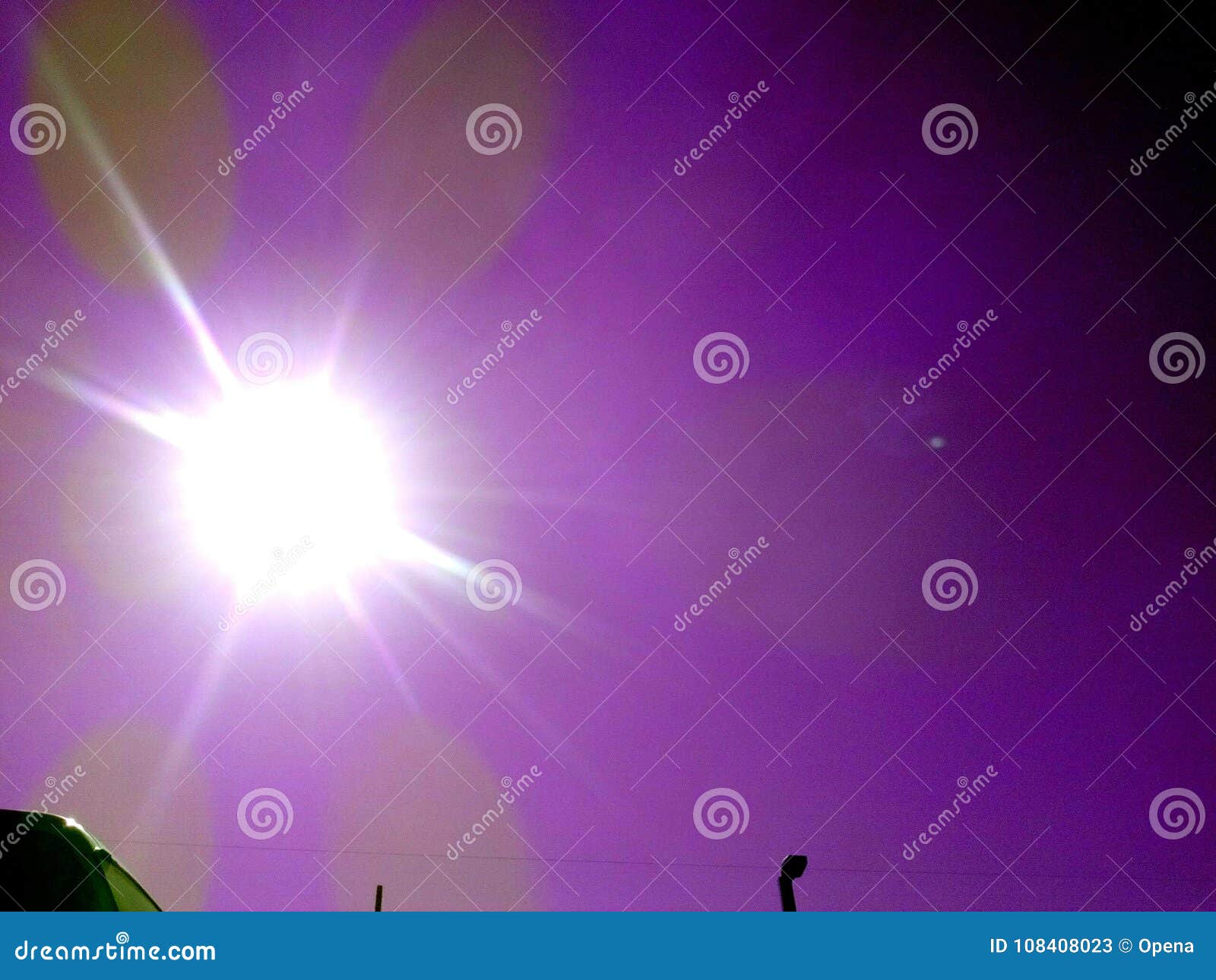 Violet sky rays sun shines stock image. Image of shines - 108408023