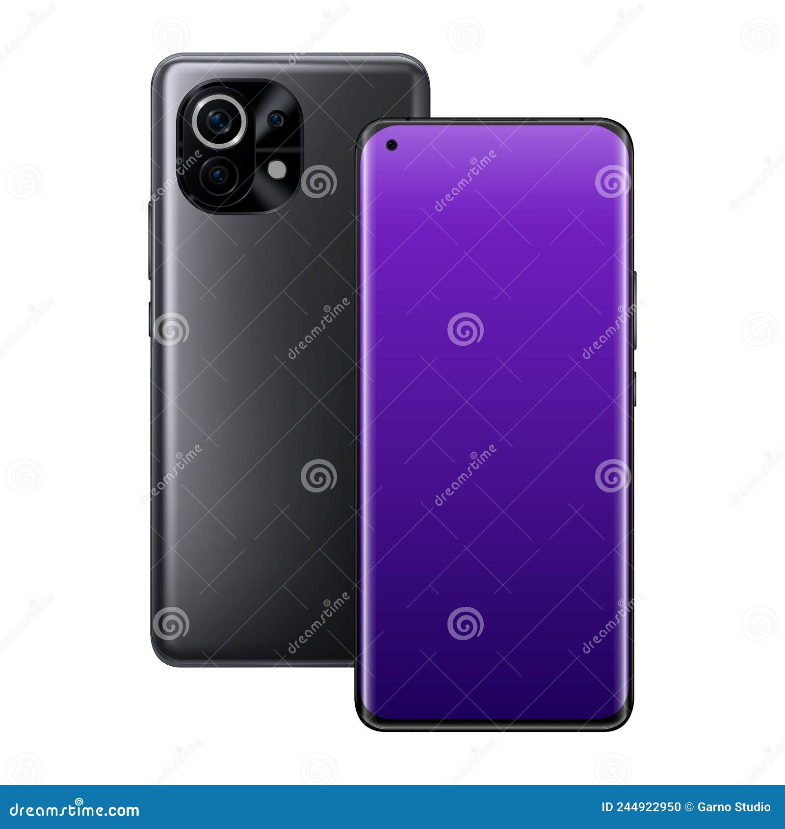 Violet Smartphone. Isolated Model Mockup Stock Vector - Illustration of ...