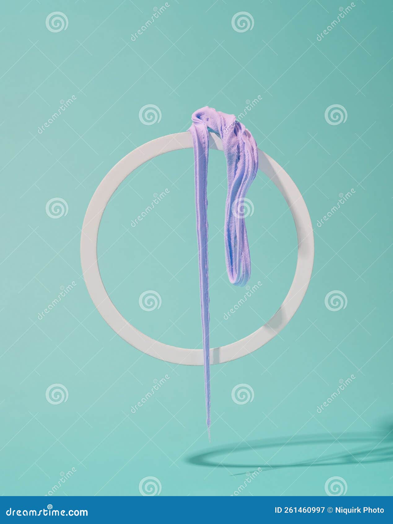 Violet Soft Clay Abstract Shape. Circular Frame on Teal Background ...