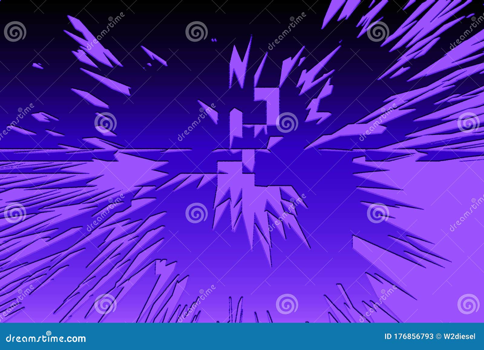 Violet Solar Eruption 3d Abstract Design Stock Illustration ...
