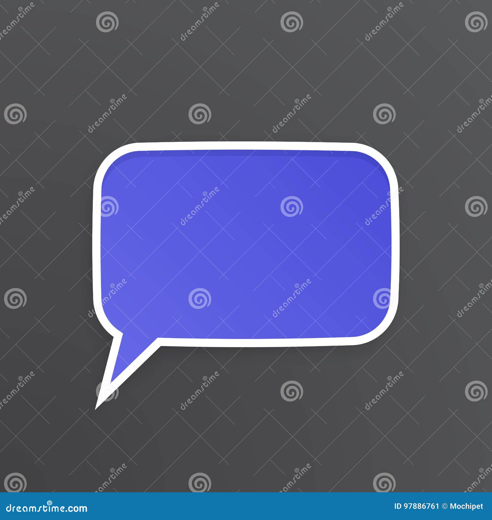 Violet Speech Bubble for Talk at Rectangular Shape Stock Vector ...