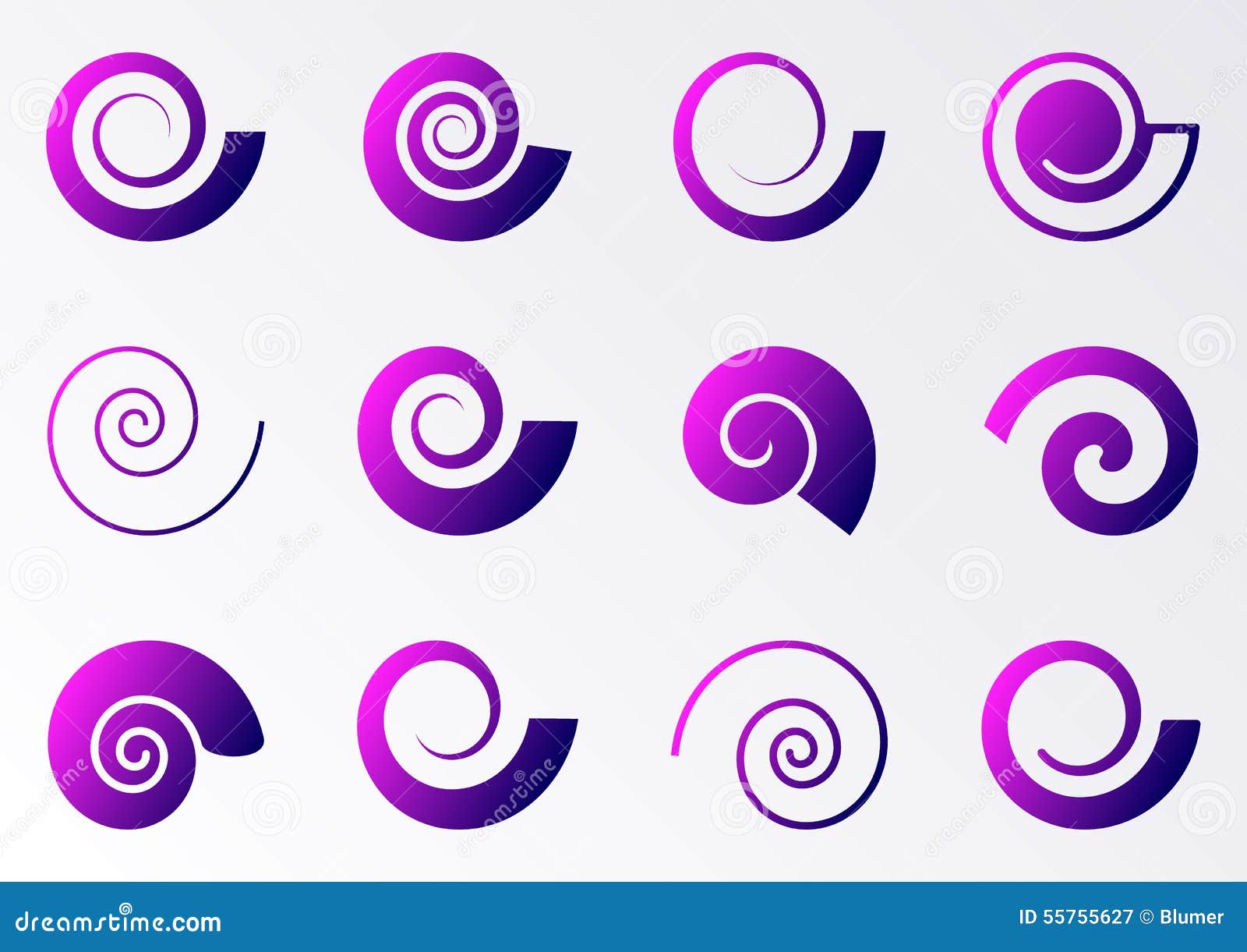 Violet spiral icons stock vector. Illustration of curl - 55755627