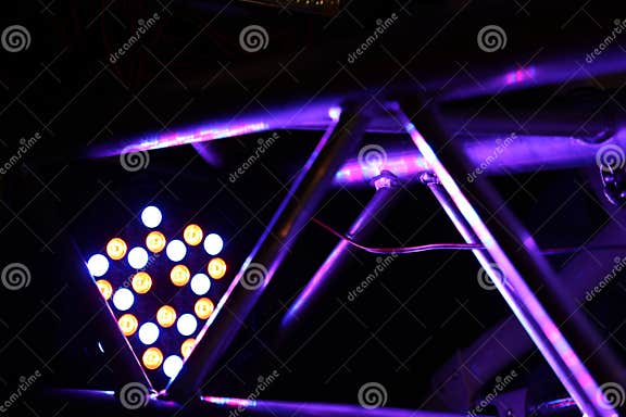 Violet Spots - Light Reflection on the Metallic Structure Stock Photo ...