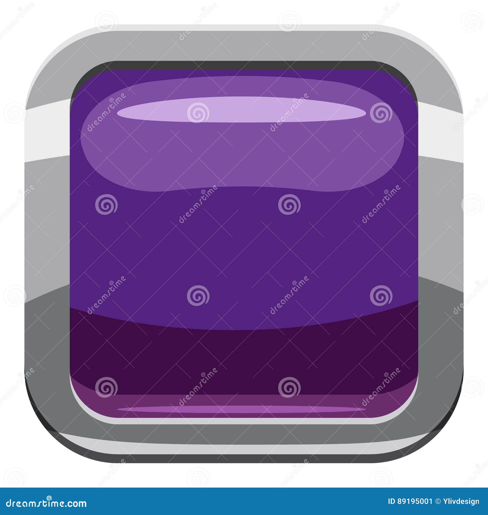 Violet Square Button Icon, Cartoon Style Stock Vector - Illustration of ...