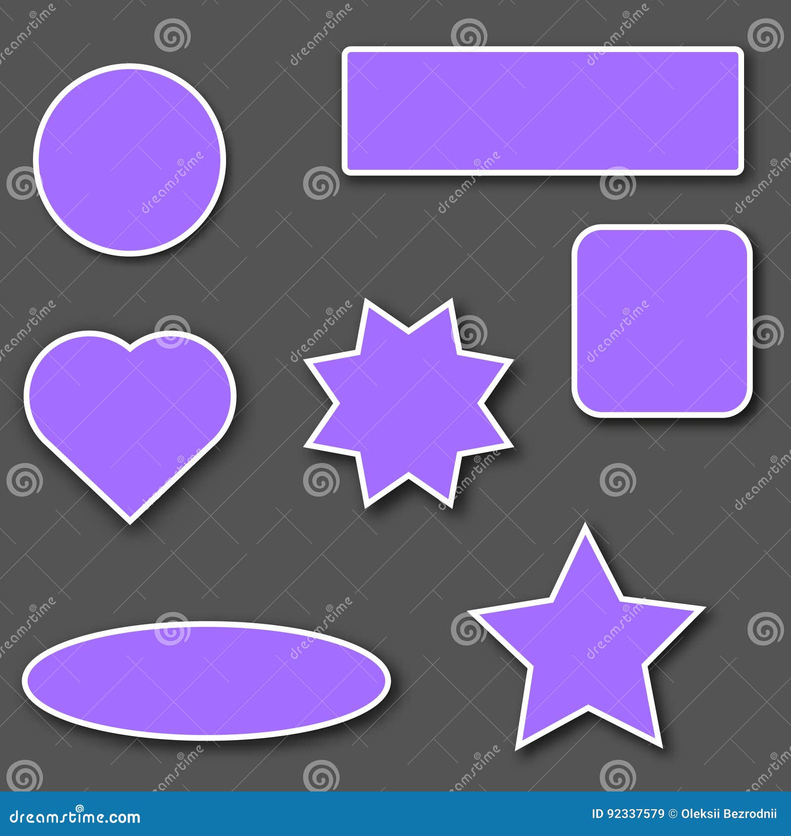 Violet Stickers with White Stroke Stock Vector - Illustration of color ...