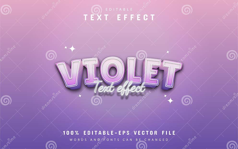 Violet Text - Editable Gradient Style Text Effect Stock Vector - Illustration of graphic ...