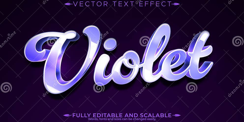 Violet Text Effect, Editable Modern Lettering Typography Font Style ...