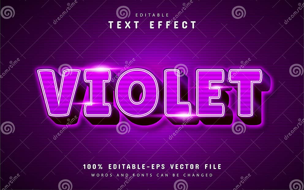 Violet Text Effect with Stripe Pattern Stock Vector - Illustration of ...