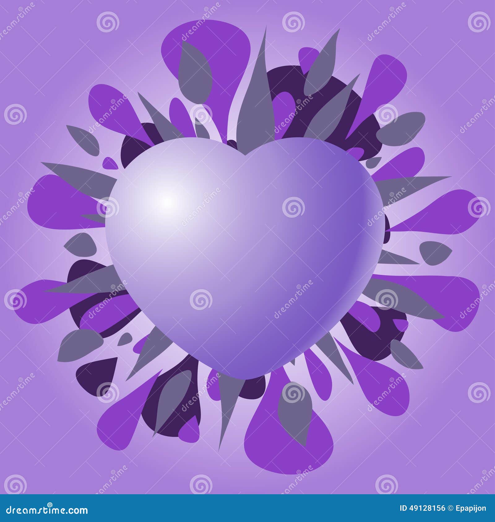 Violet Valentine Heart on a Purple Background Stock Vector ...