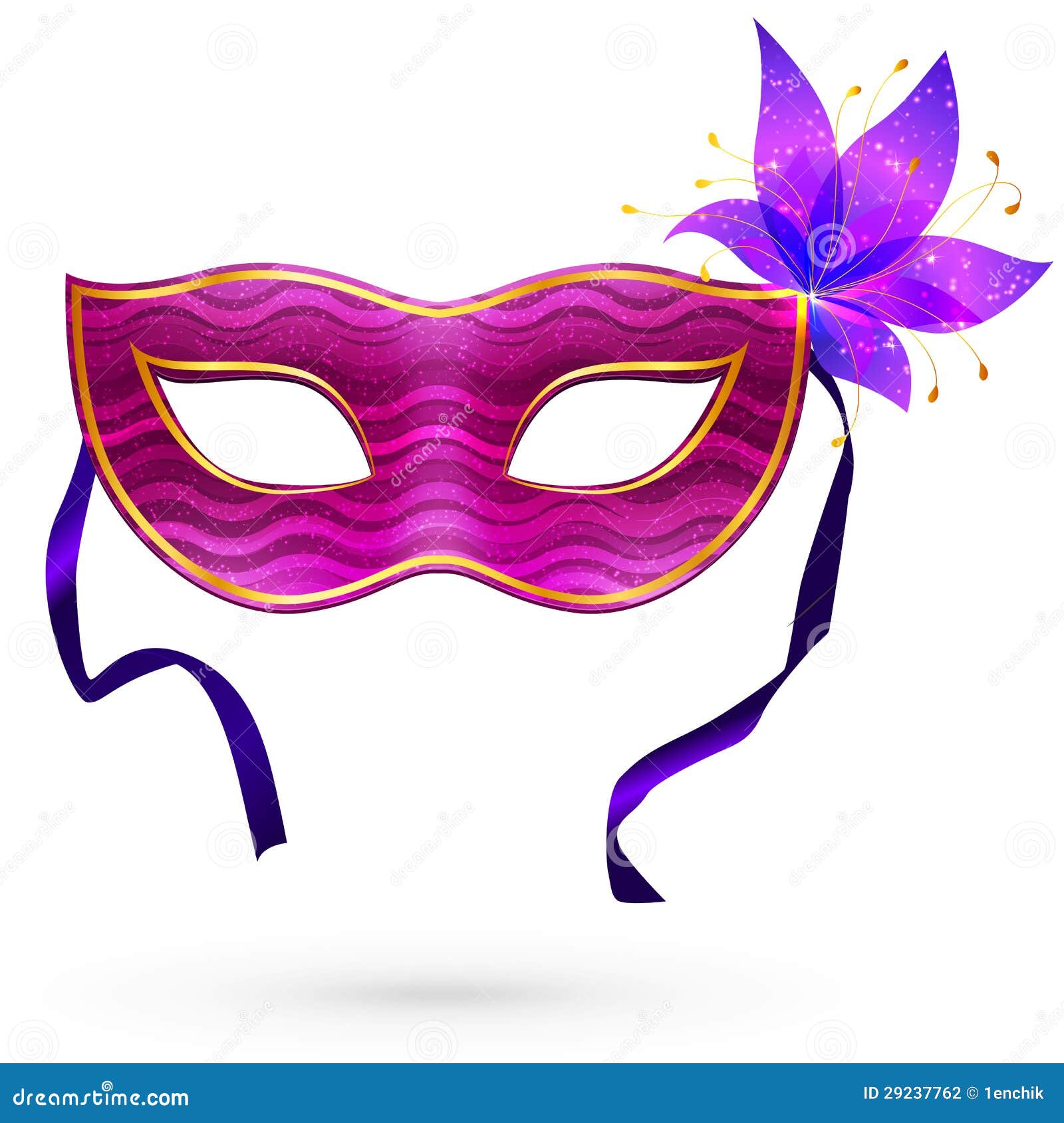 Violet Vector Carnival Mask with Flower Stock Vector - Illustration of ...