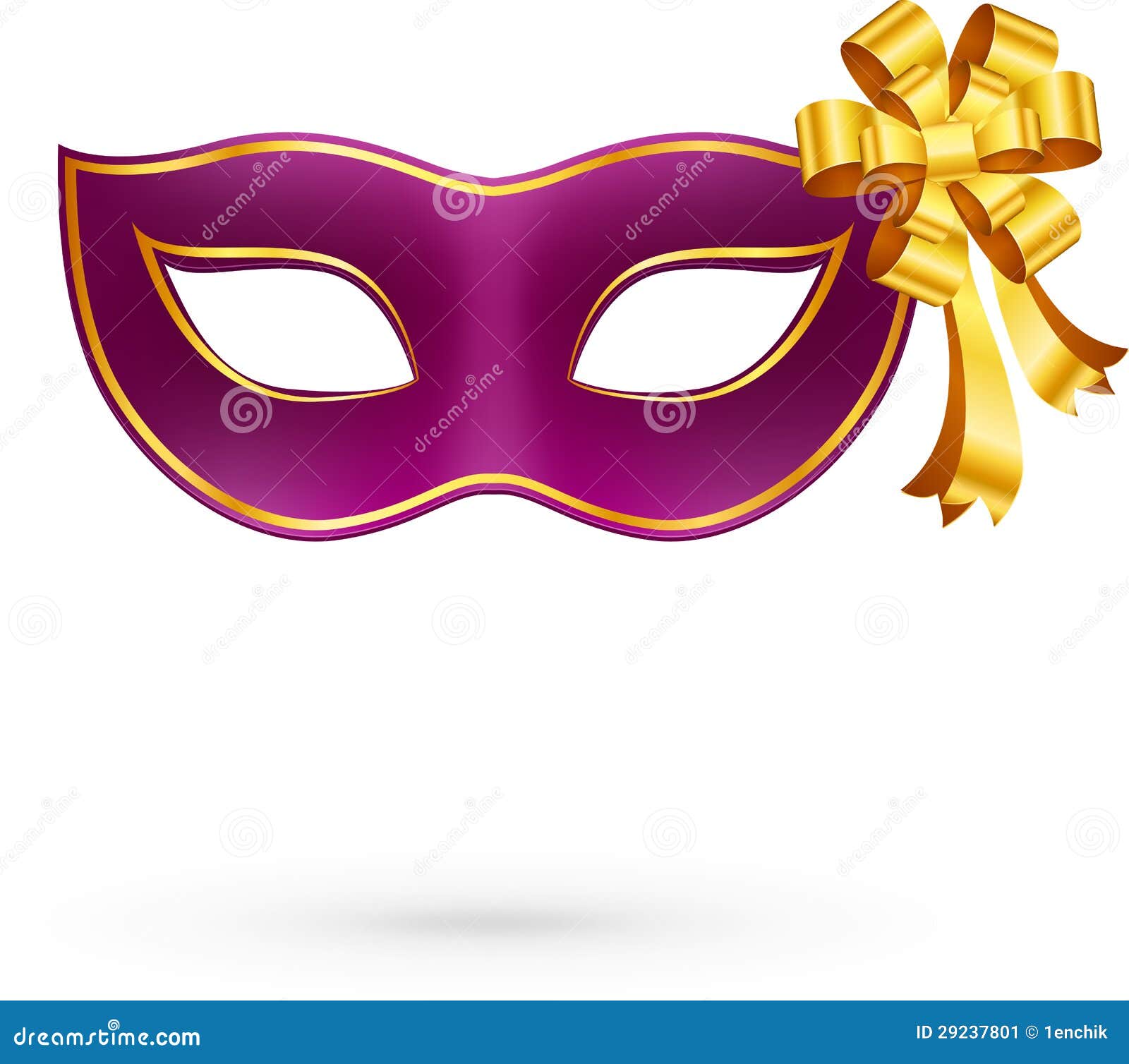 Violet Vector Carnival Mask with Golden Bow Stock Vector - Illustration ...