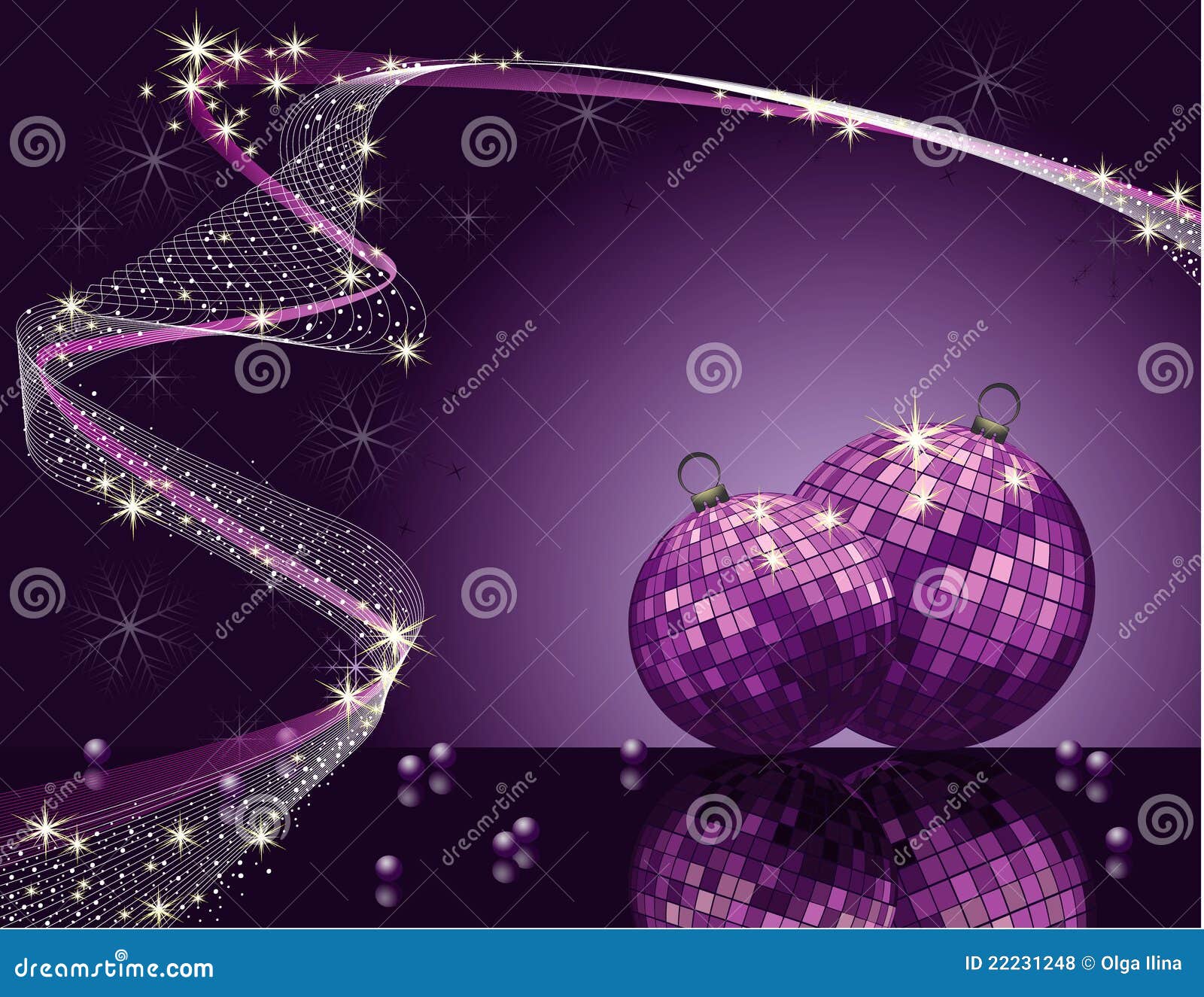 Violet Vector Christmas Romantic Design Stock Vector - Illustration of ...