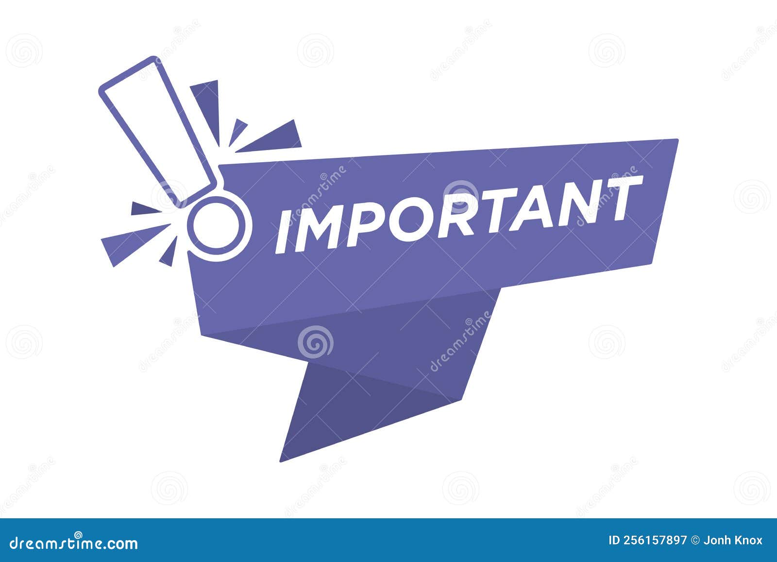 Violet Vector Illustration Banner Important with Exclamation Mark Stock ...