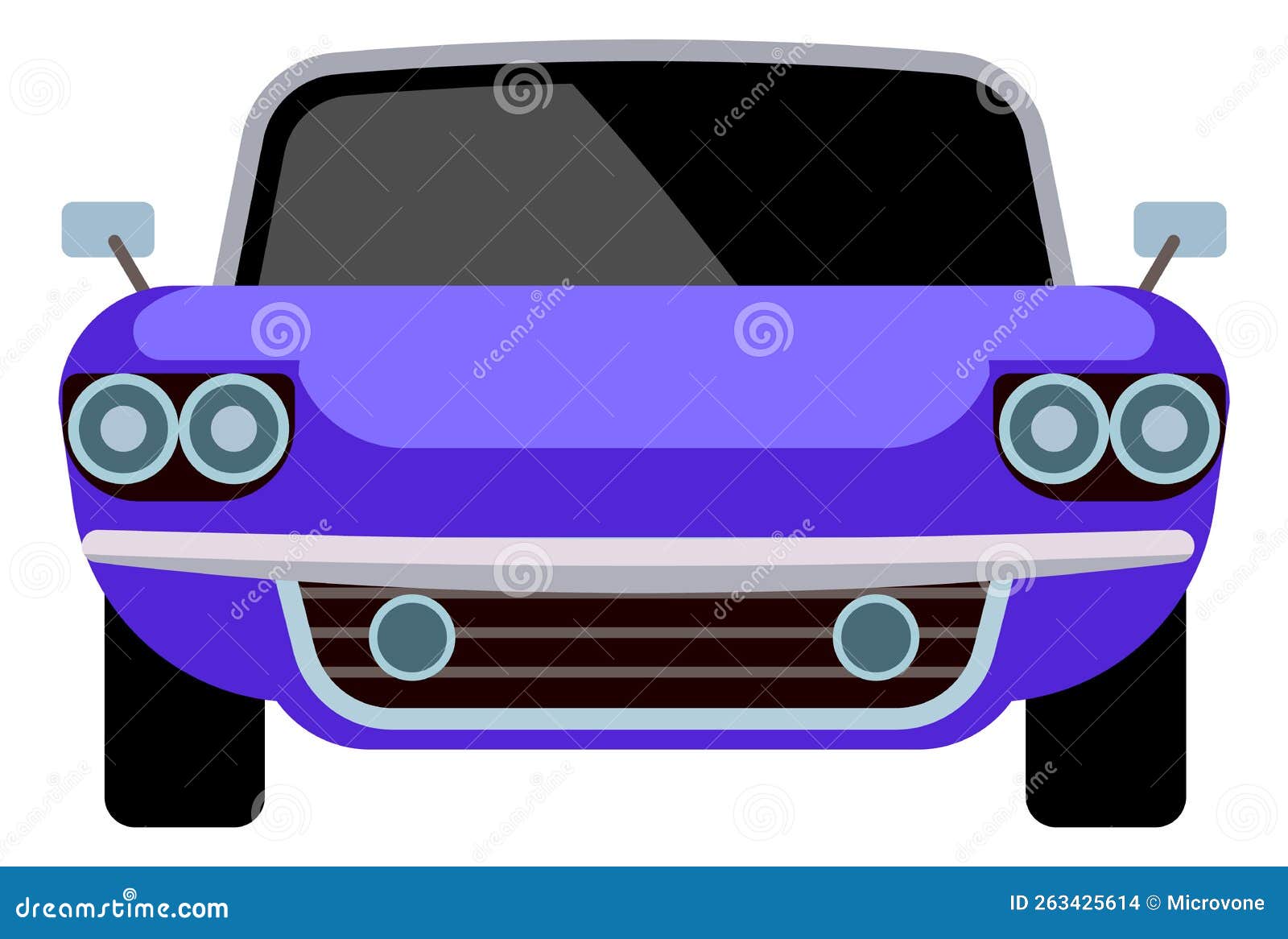 Violet Vintage Car Icon. Transport Front View Stock Vector ...