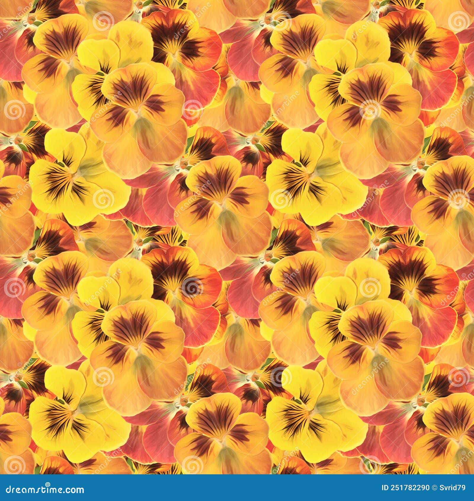 Violet, Viola. Illustration, Texture of Flowers. Seamless Pattern for ...