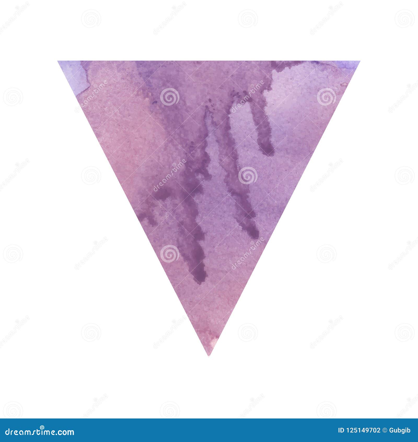 Violet Watercolor Triangle on White Background Stock Illustration ...