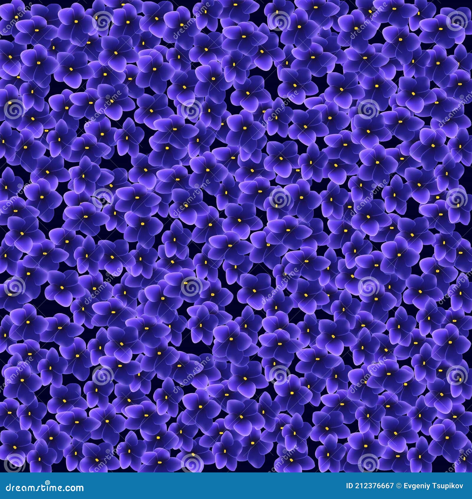 Violets on a Dark Background Stock Vector - Illustration of decoration ...