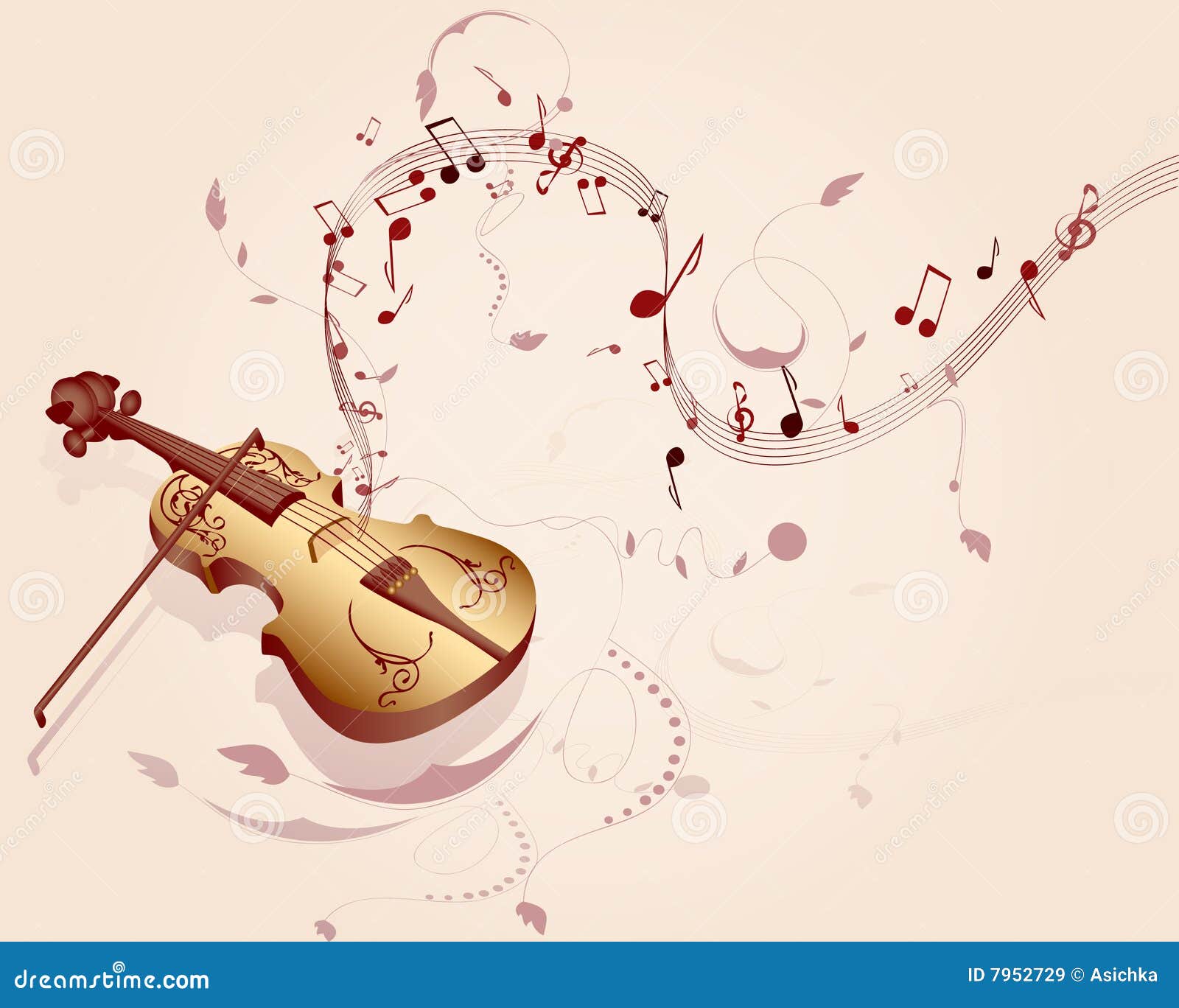 Violin stock vector. Illustration of violin, large, musical - 7952729