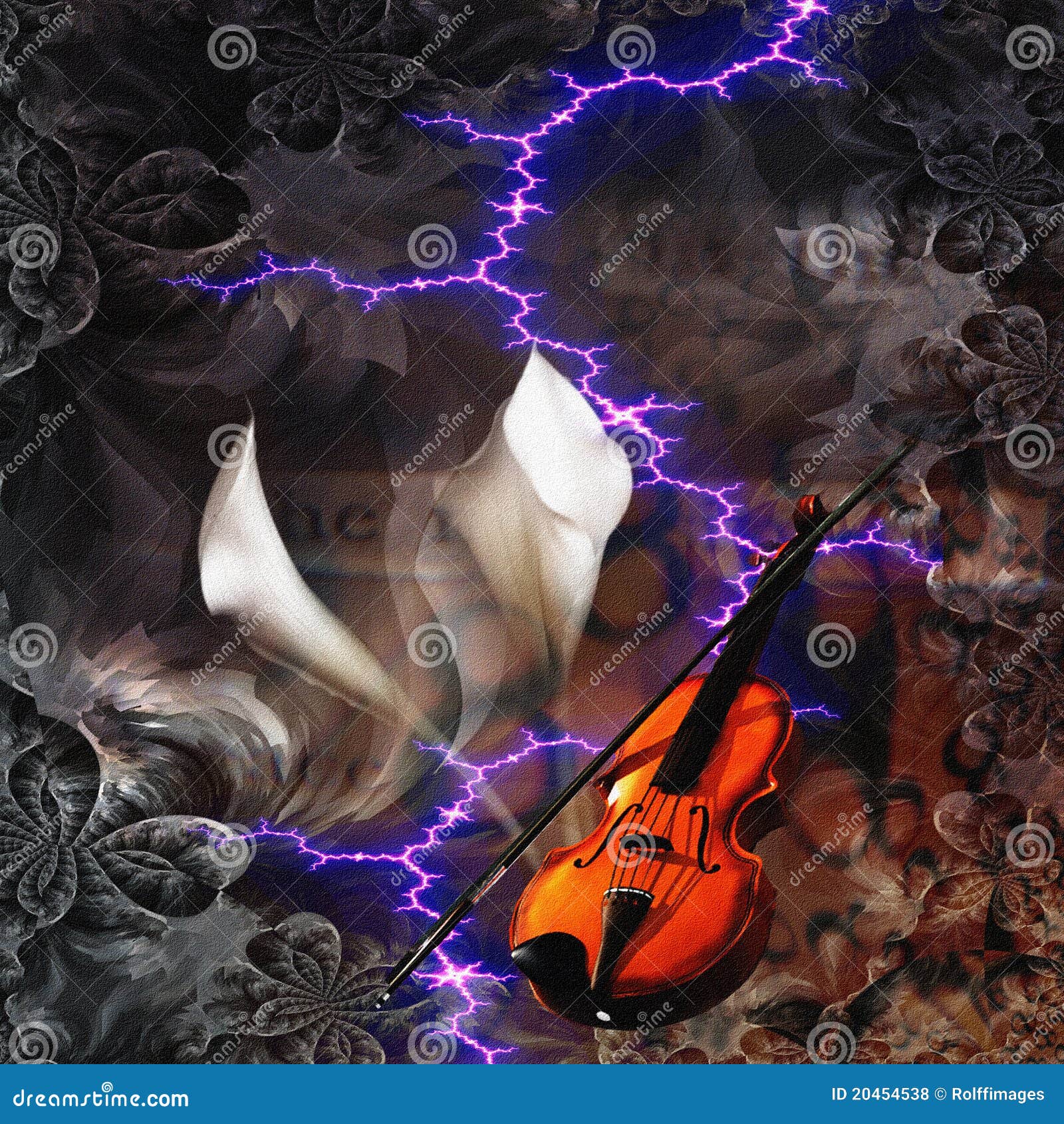 Violin Abstract stock illustration. Illustration of flourishes - 20454538