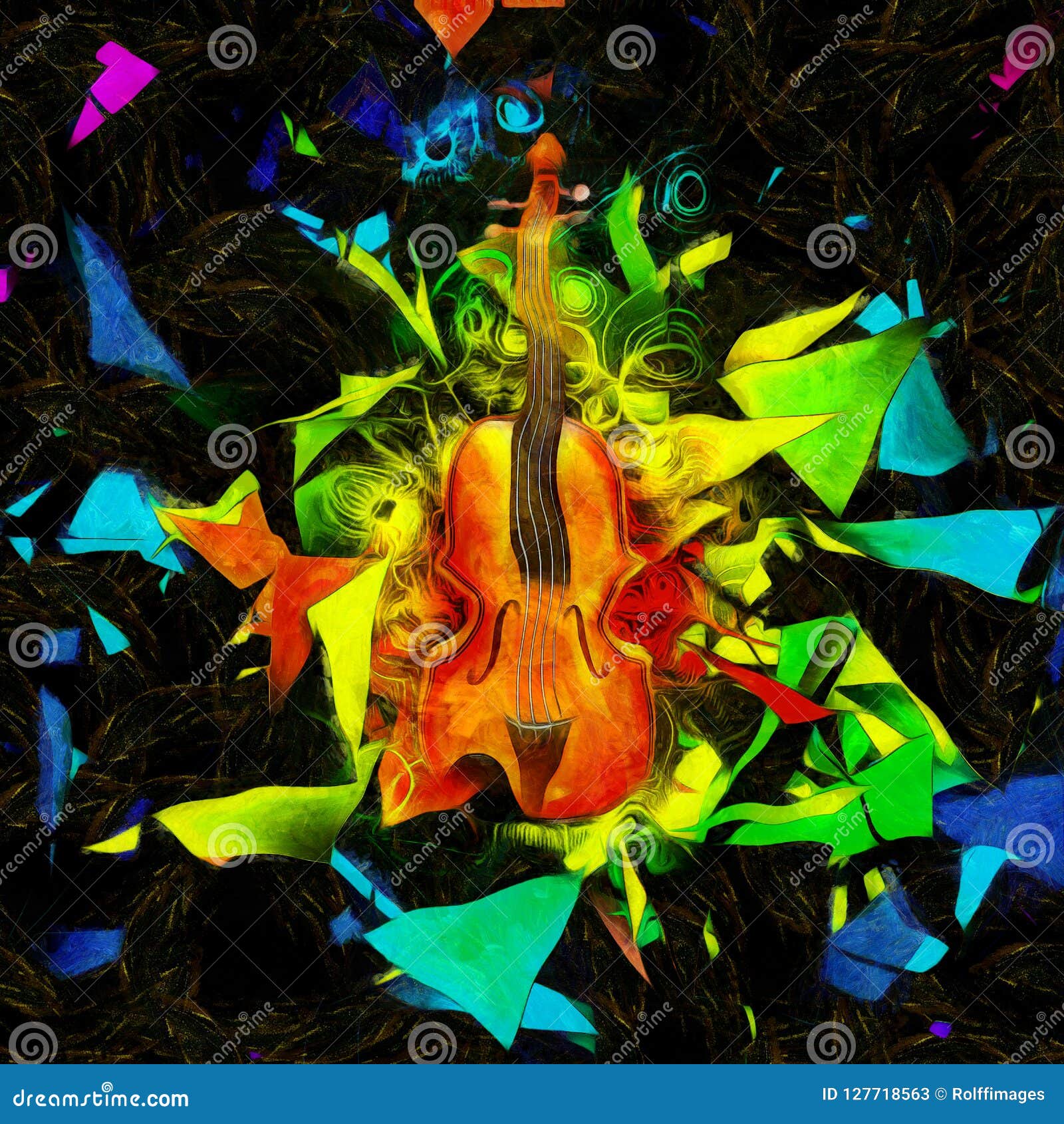 Violin Abstract stock illustration. Illustration of instrument - 127718563