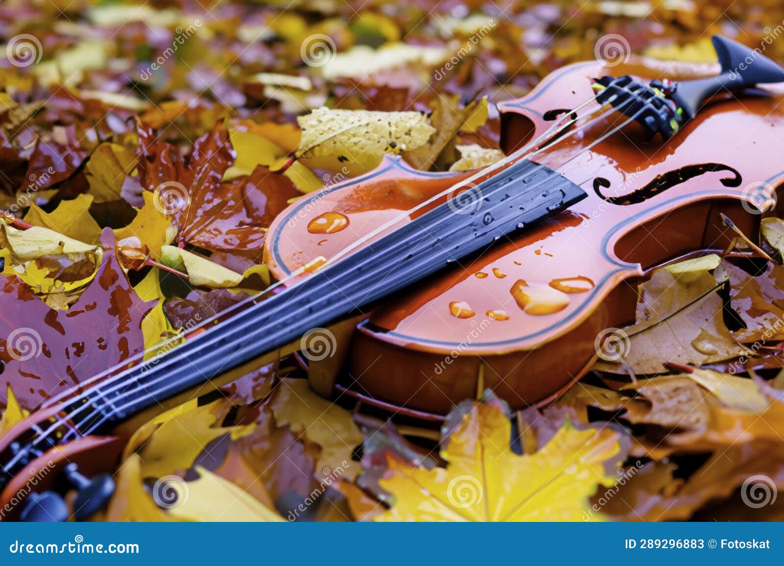 Violin and Autumn stock illustration. Illustration of autum - 289296883