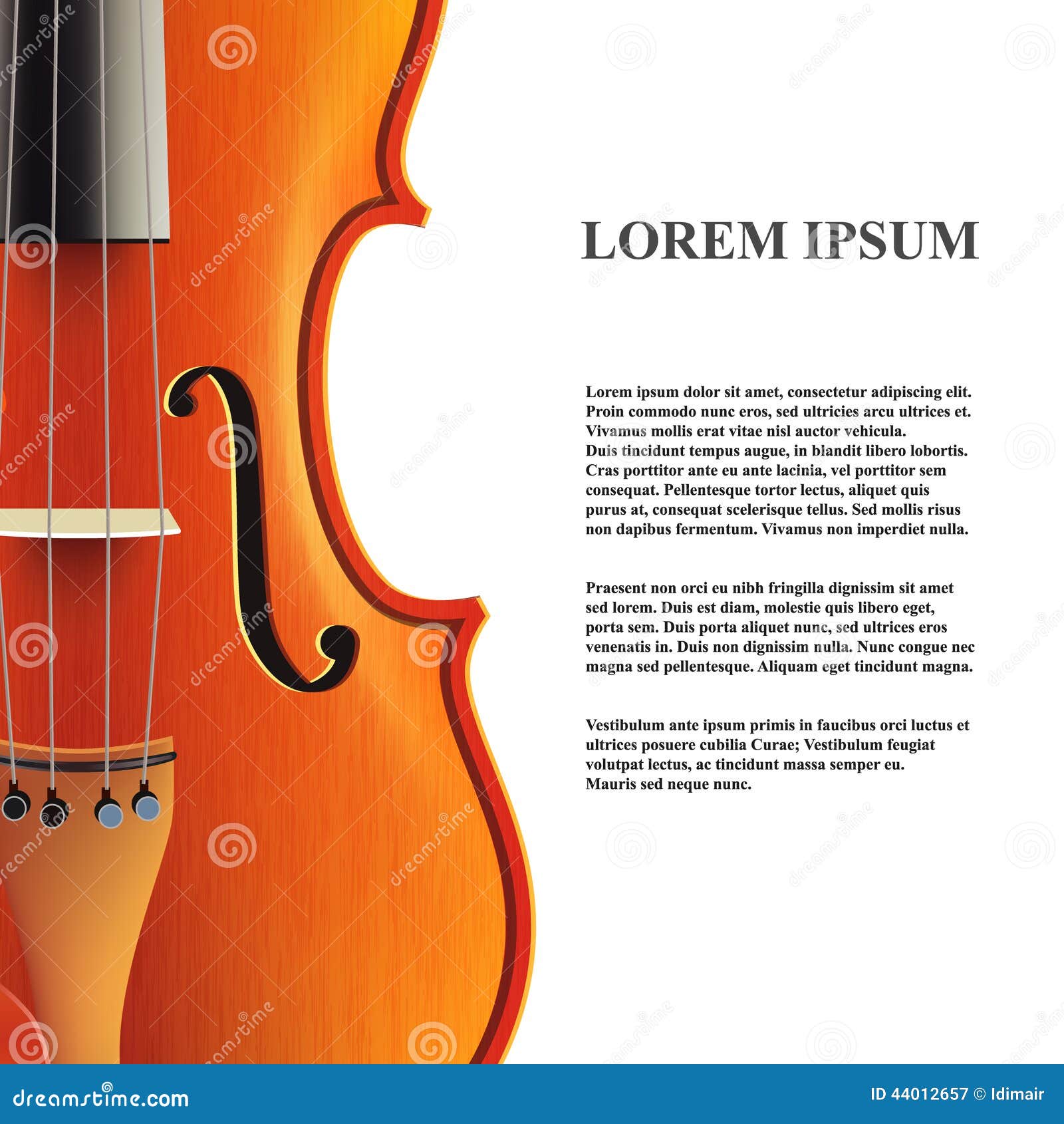 Violin banner. Vector stock vector. Illustration of wooden - 44012657