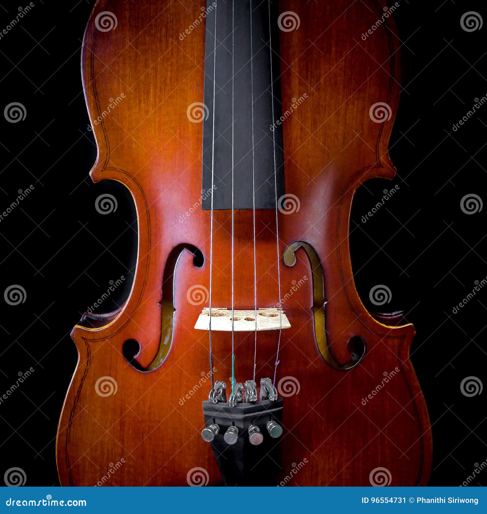 The Violin on Black Background for with Clipping Path Stock Image ...