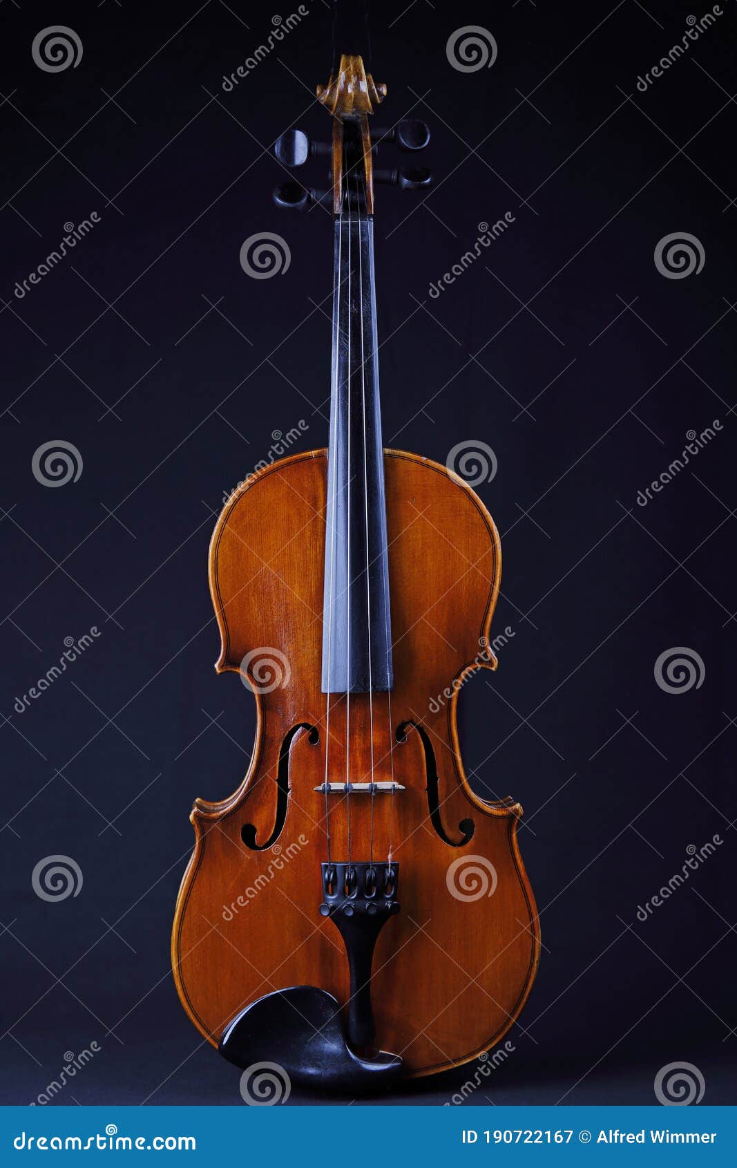 A Violin, a Stringed Instrument, on Black Background Stock Image ...