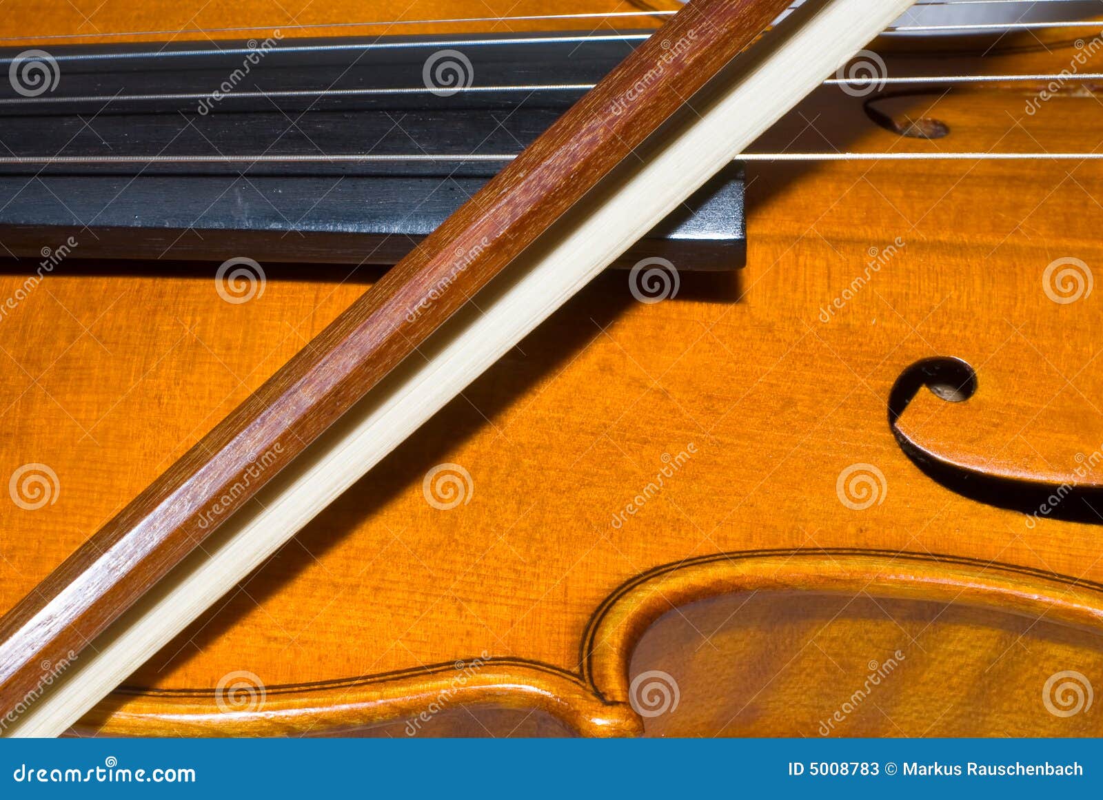 Violin and Bow stock image. Image of golden, closeup, perform - 5008783