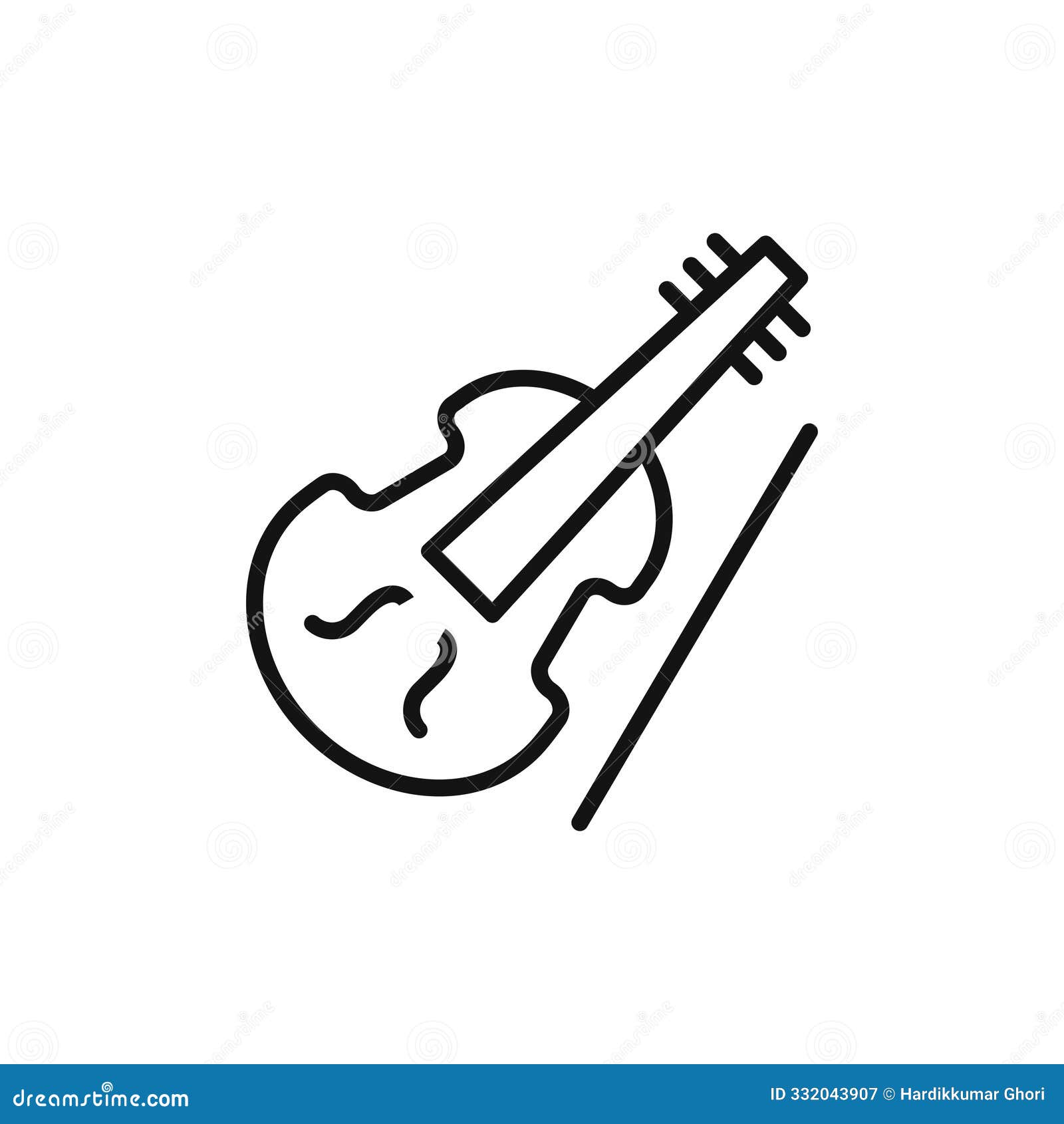 Violin with Bow Icon Symbol on White Background Stock Vector ...
