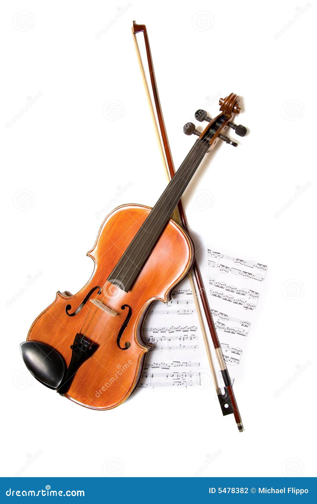 Violin, bow and music stock photo. Image of sheet, instrument - 5478382