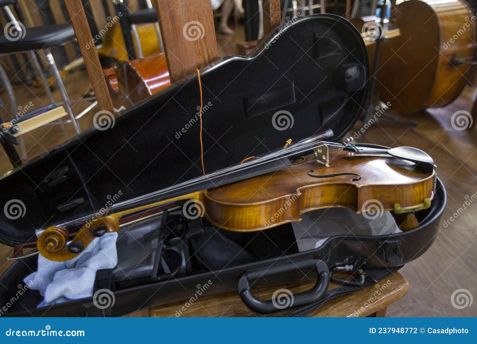 Violin in the box stock photo. Image of artistic, string - 237948772