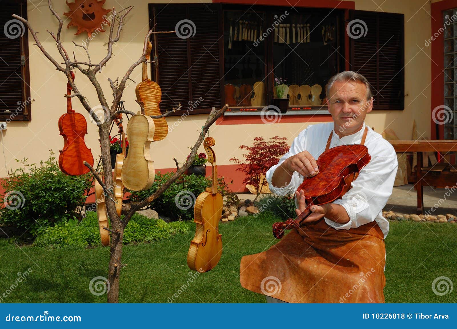 Violin Builder and His Workshop Stock Photo - Image of classic, plan ...