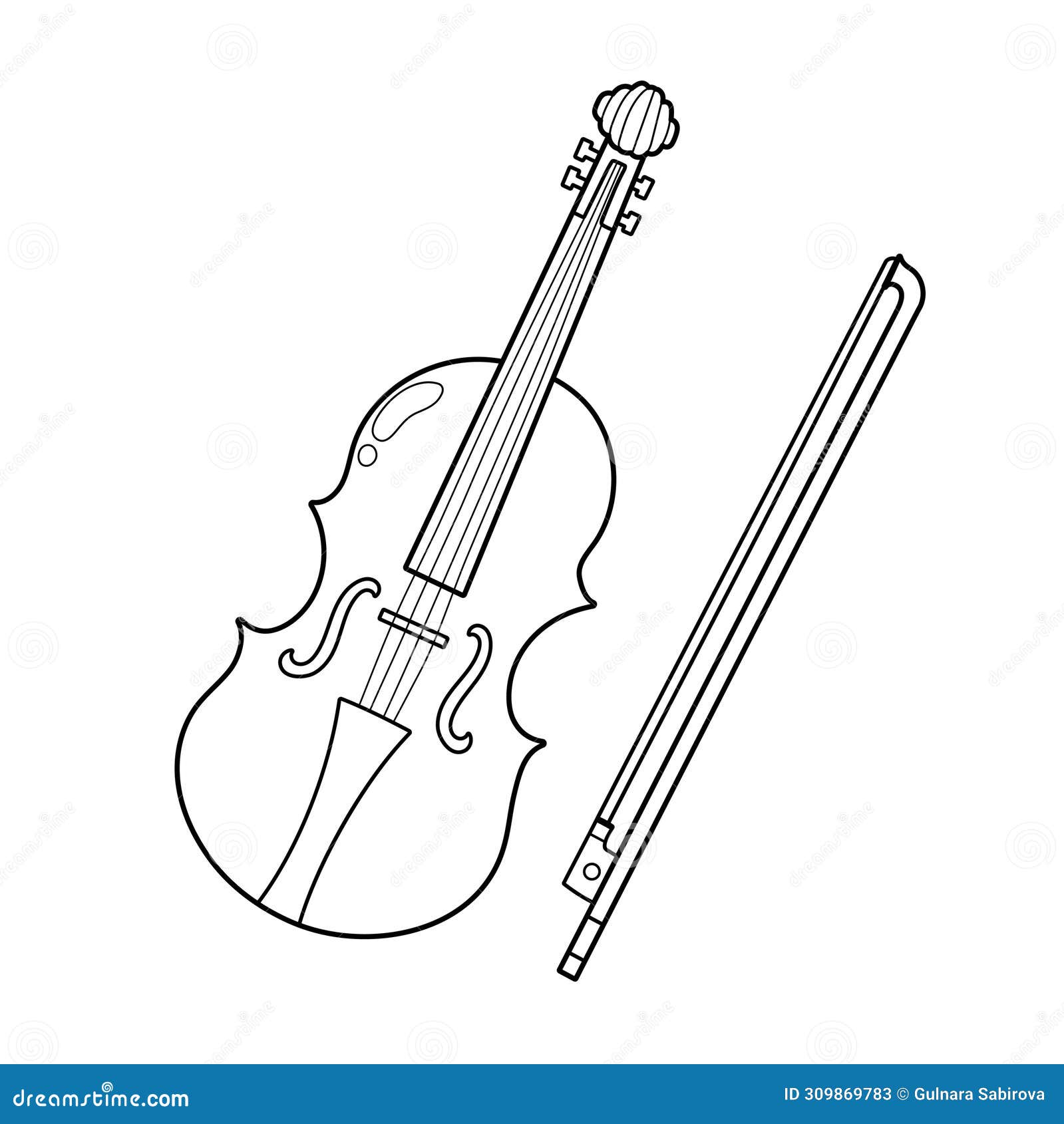 Coloring Violin Isolated On White Stock Photography | CartoonDealer.com ...