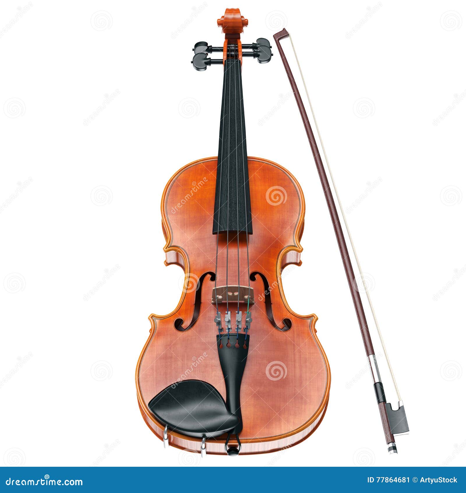 Violin Classical, Front View Stock Illustration - Illustration of ...