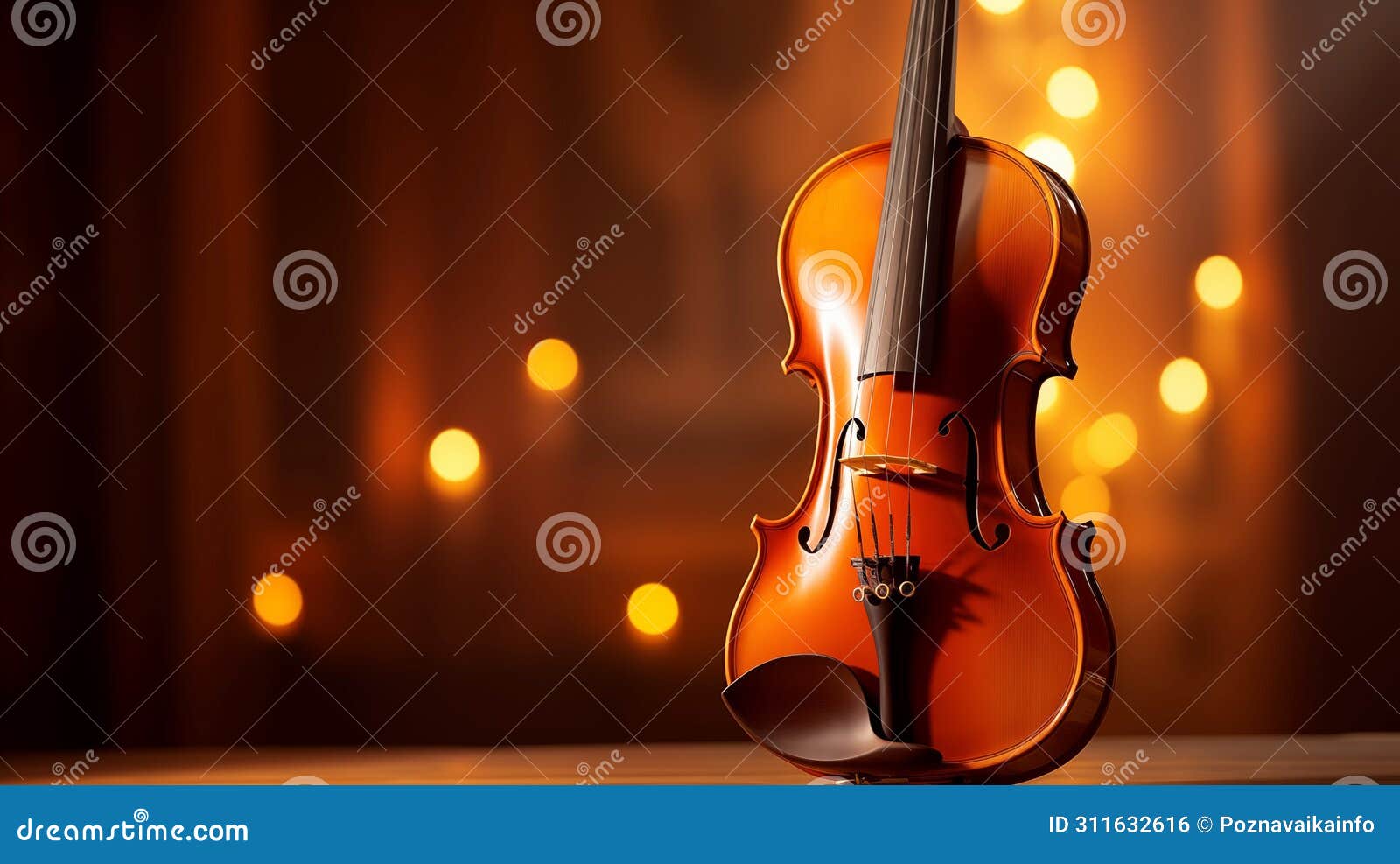 Violin on Classical Music Stage Background Stock Photo - Image of ...
