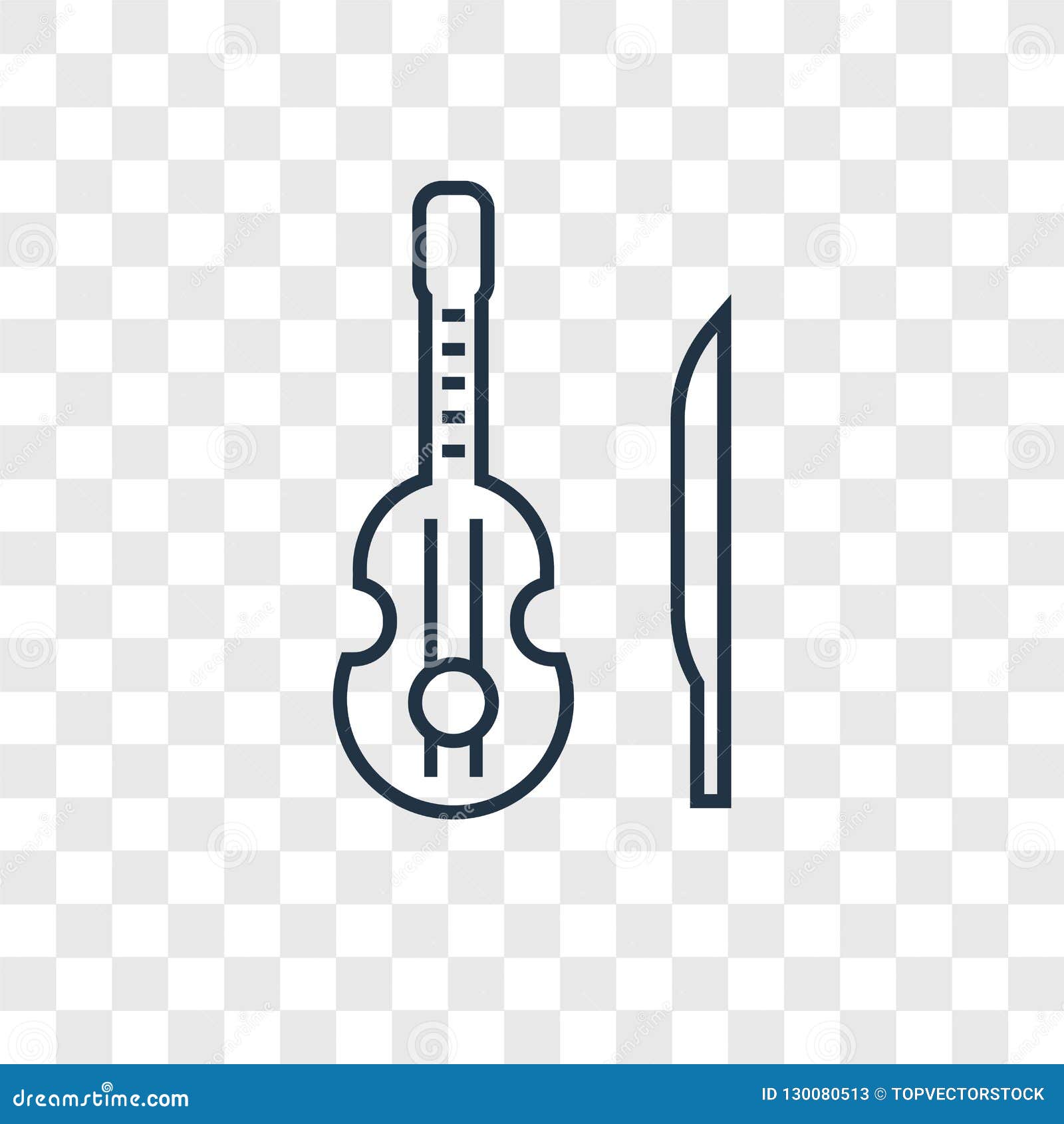 Violin Concept Vector Linear Icon Isolated on Transparent Background ...