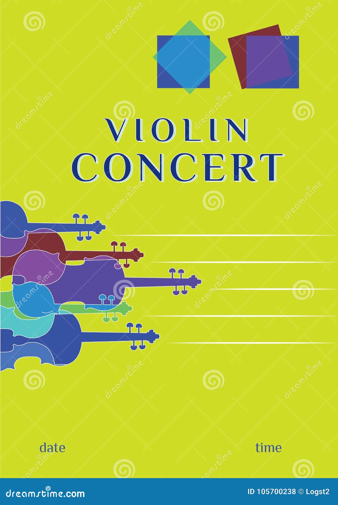 Violin Concert Poster Design Template Stock Vector - Illustration of ...