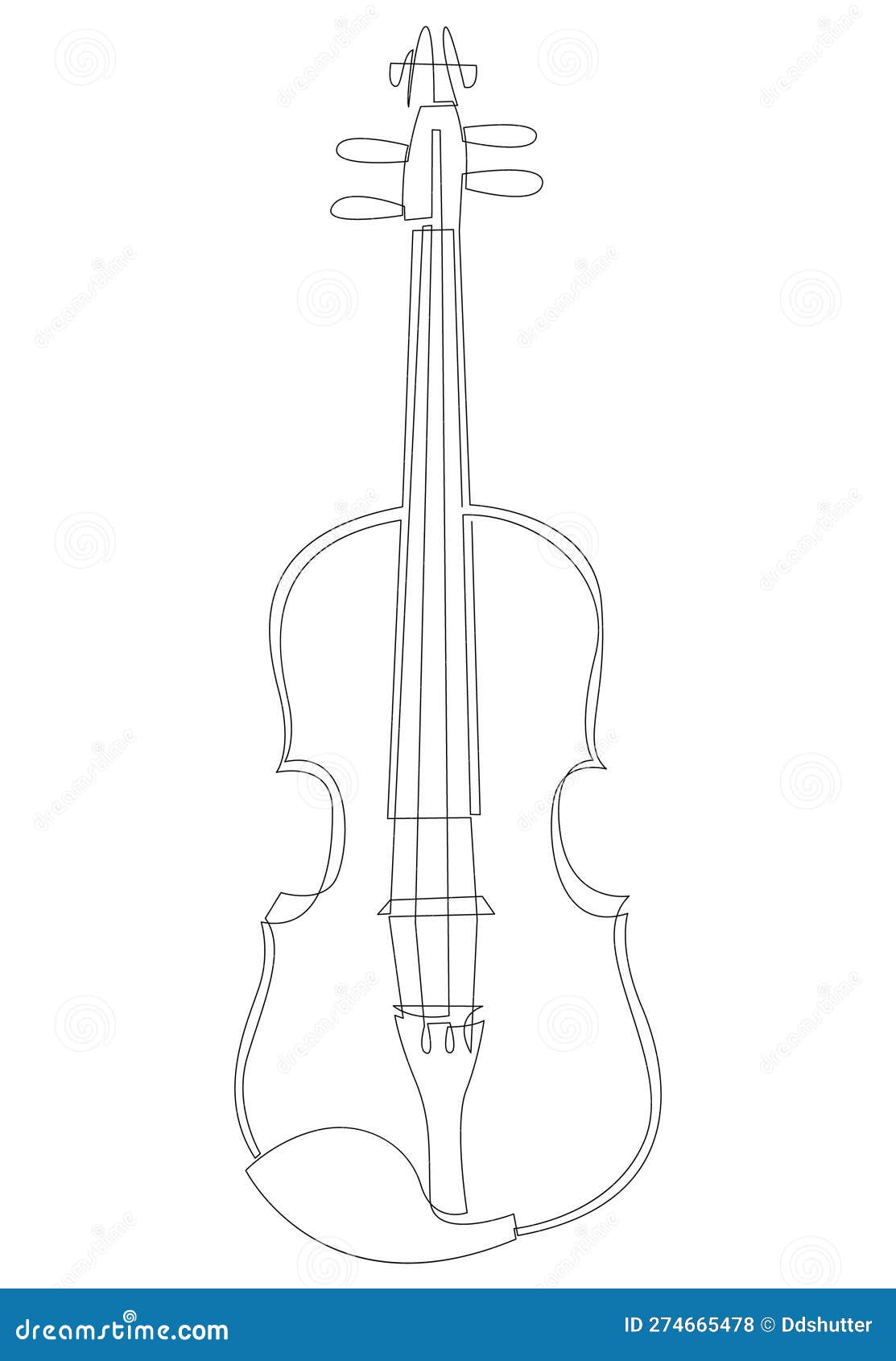 Violin Continuous Line Drawing. Minimalist One Line Style Design. Stock ...