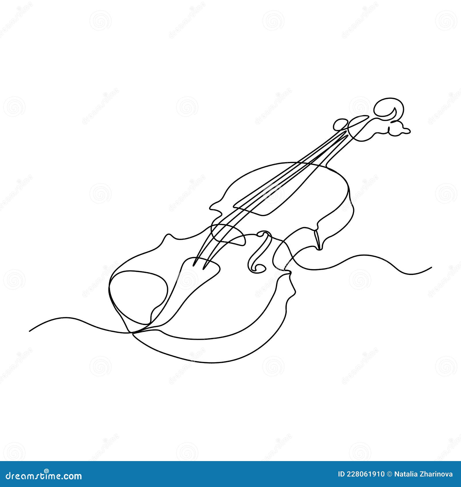 Violin Continuous Line Drawing Minimalist Design Vector Illustration ...