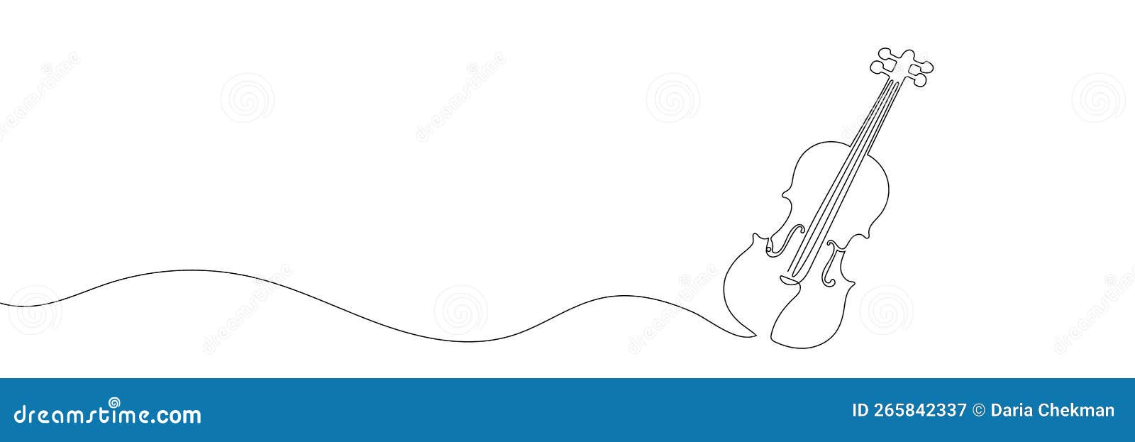 Violin Drawn in One Line on a White Background Stock Vector ...