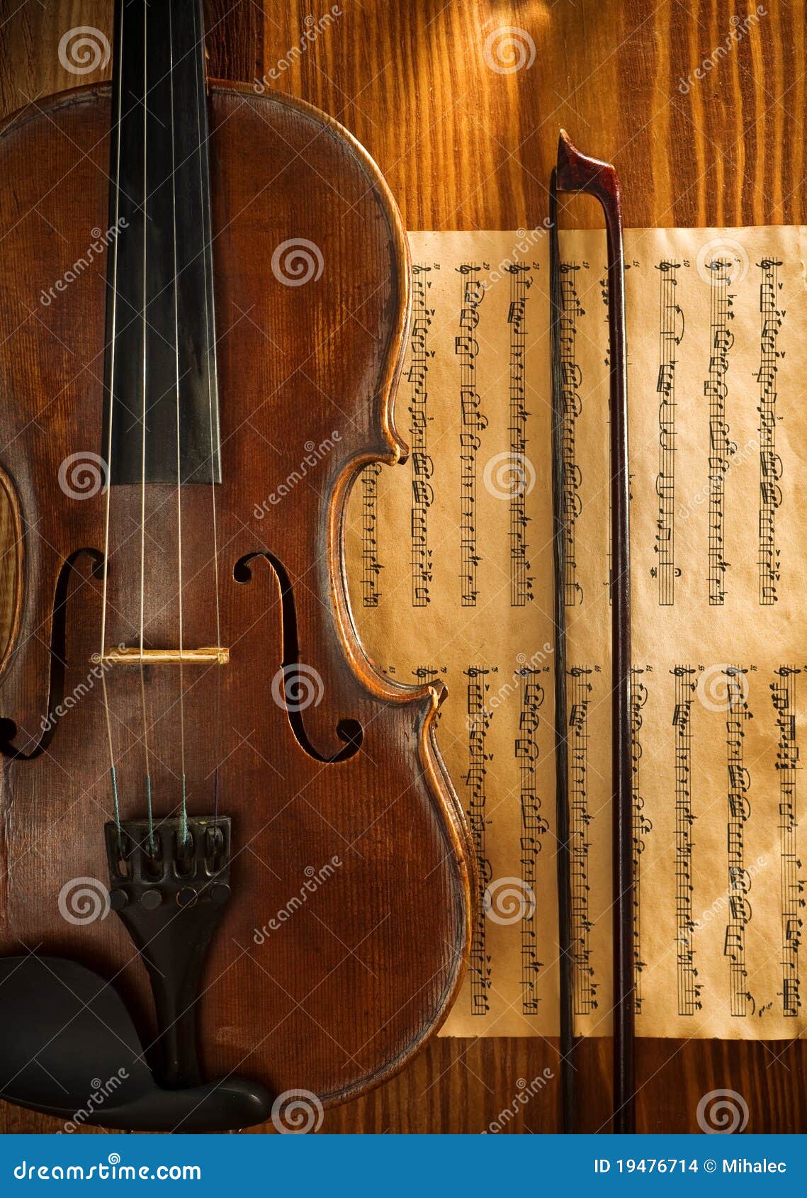 Violin and Fiddlestick on Note Stock Photo - Image of letter, music ...