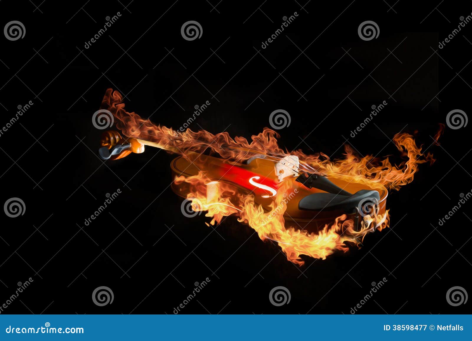 Violin on Fire Illustration Stock Image - Image of instrument ...