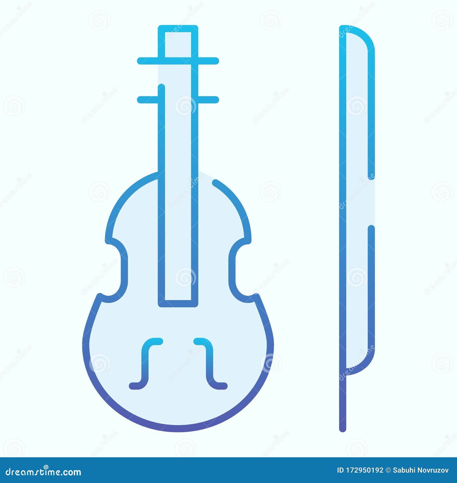 Violin Flat Icon. Stringed Classical Instrument Vector Illustration ...