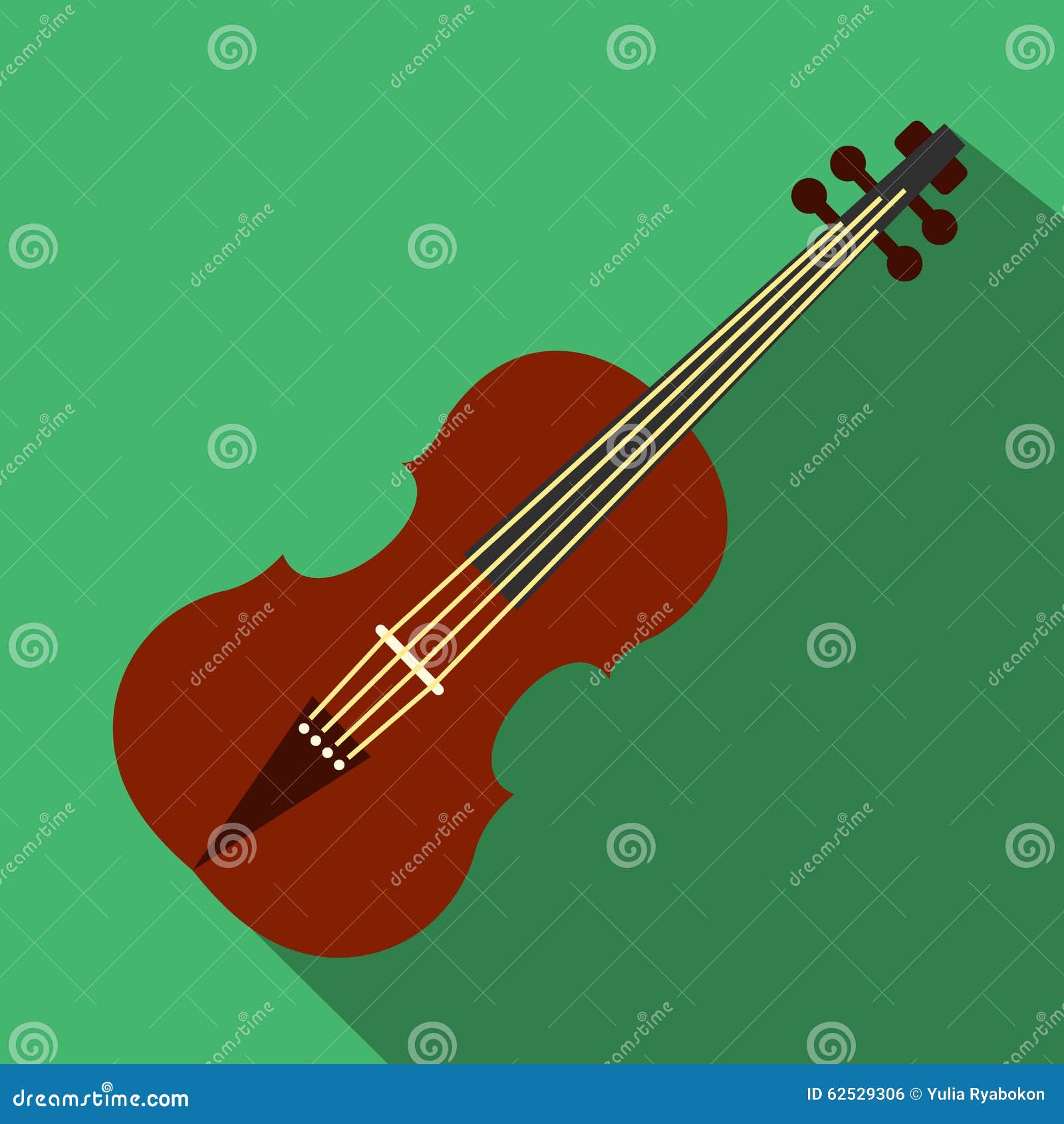 Violin flat icon stock vector. Illustration of classic - 62529306