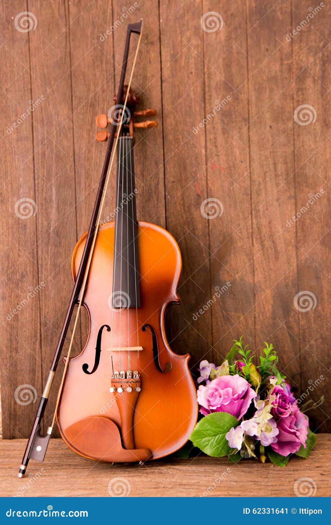 Violin and flower stock image. Image of bunch, artificial - 62331641